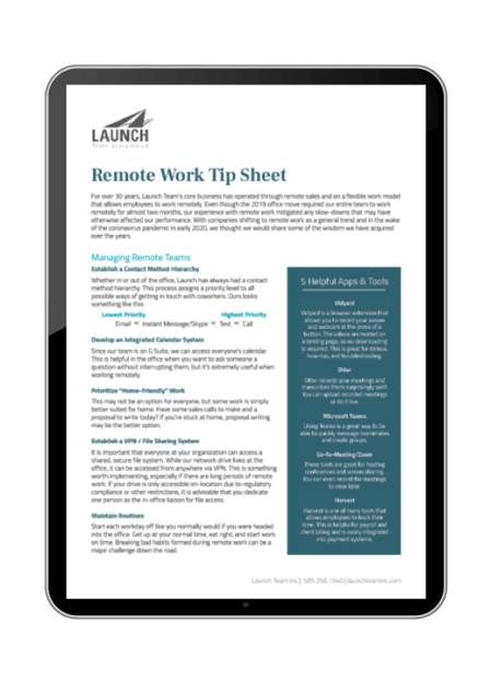 Remote Work Tip Sheet - Download