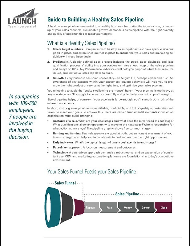 Guide to Healthy Sales Pipeline - Download