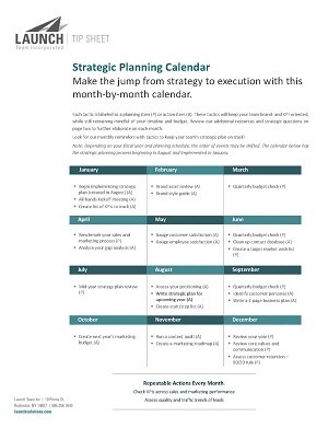 Strategic Planning Calendar